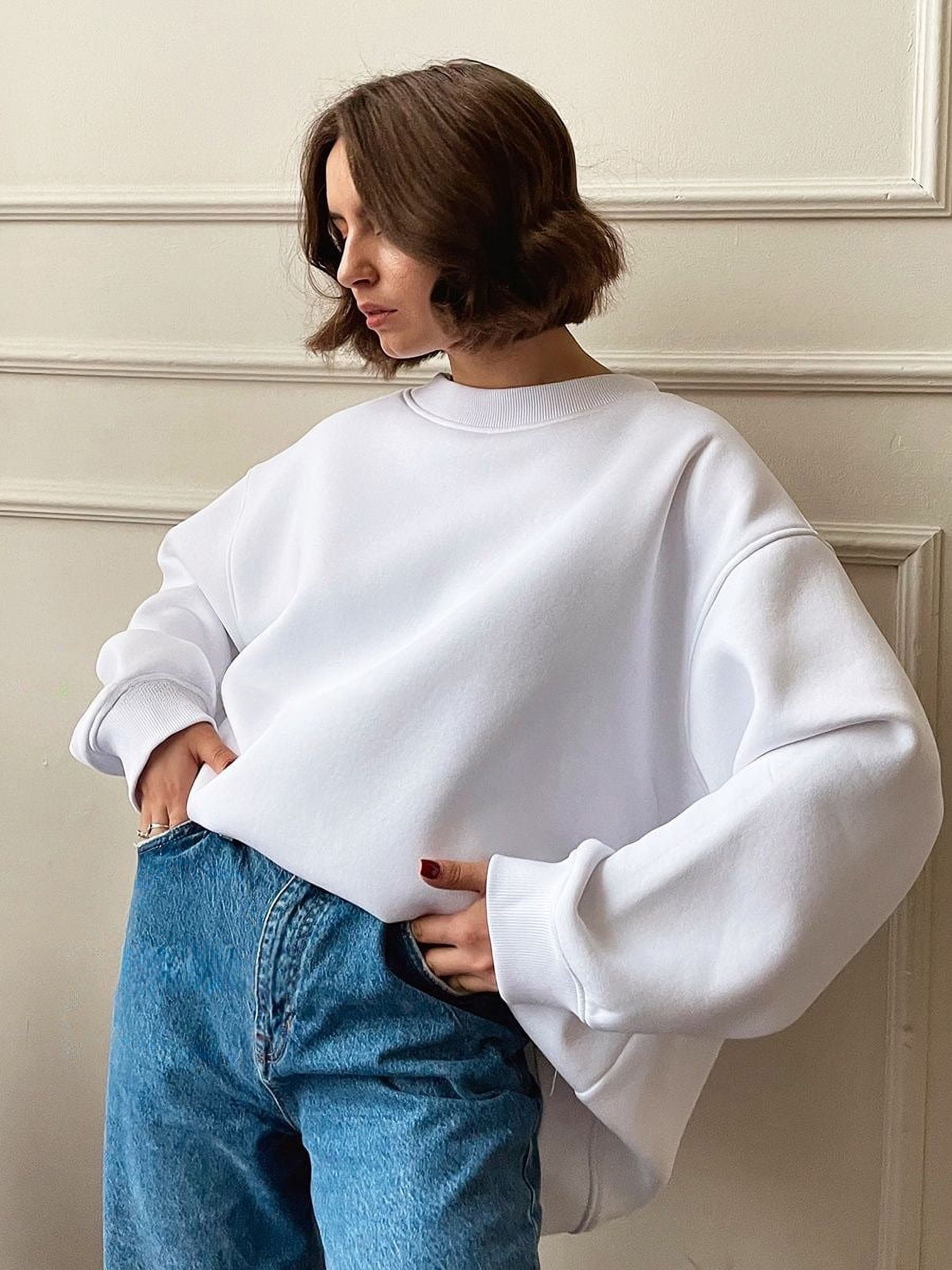 2025 Oversized Pullover Women's Streetwear Crewneck Sweatshirt Soft ...