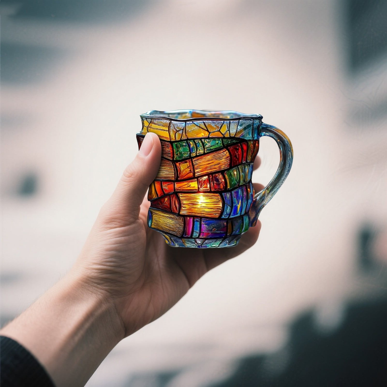 2025 Painted Book Mug Generic Stackable Coffee Mugs 3D Resin/Glass ...