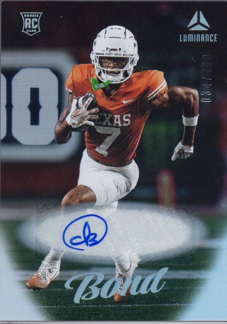 2025 Panini Luminance Isaiah Bond #123 Auto /700 Rookie RC Football ...
