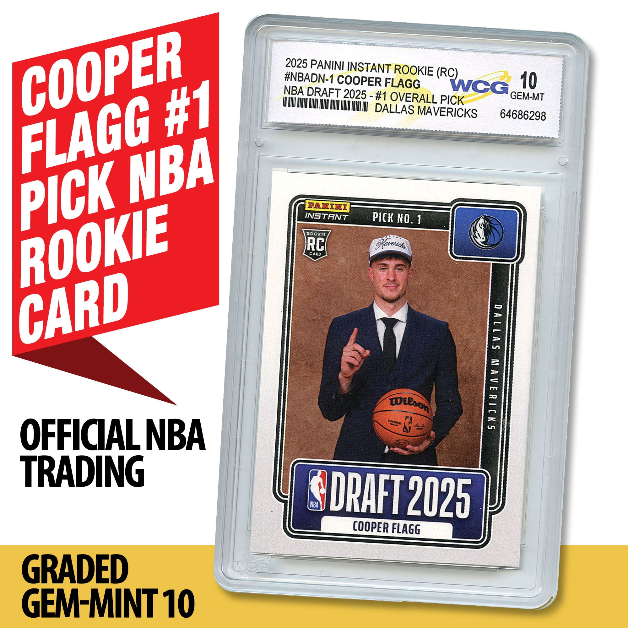 2025 Panini #NBADN-1 Cooper Flagg NBA #1 Draft Pick Rookie Card ...
