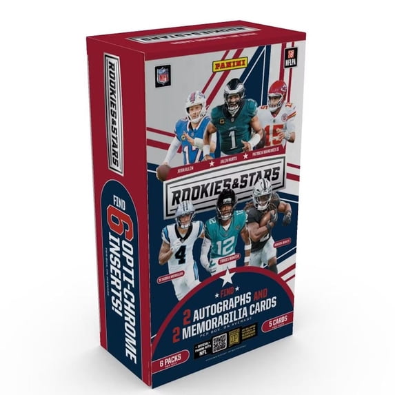 Panini 2025 Rookies & Stars Football Hobby Box, 6 Packs, 2 Autographs ...