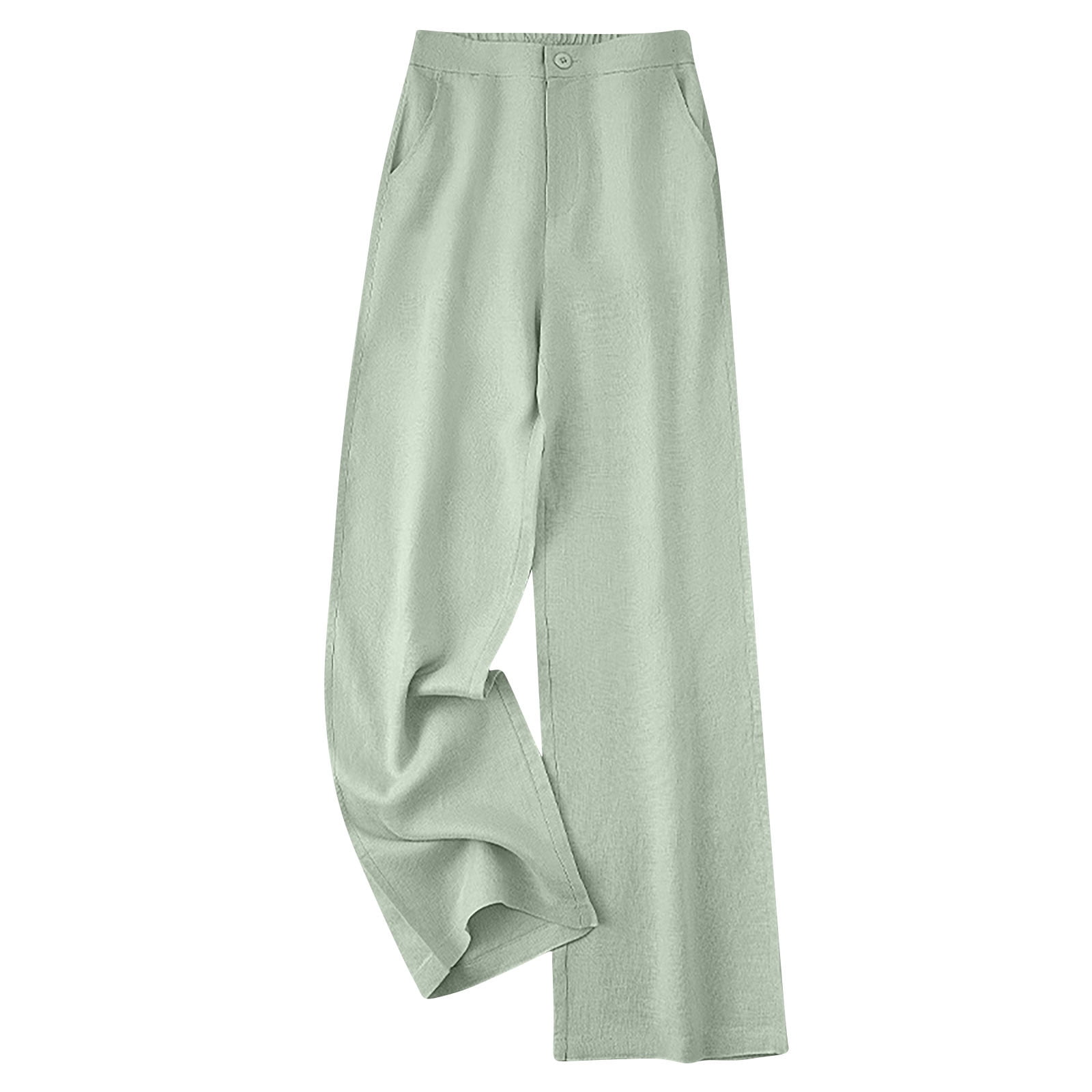 2025 Pants for Women Casual Elastic Waist Wide Leg Pants Soft ...