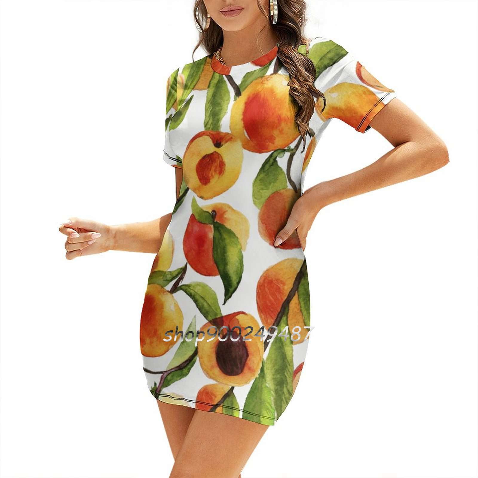 2025 Passionate For Peaches Flare Dress Square Neck Dress Elegant ...