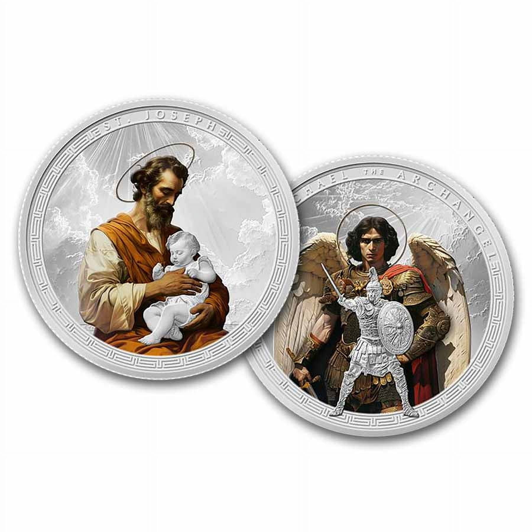 2025 Patron Saints St. Michael & St. Joseph Colorized 2-Coin Set ...