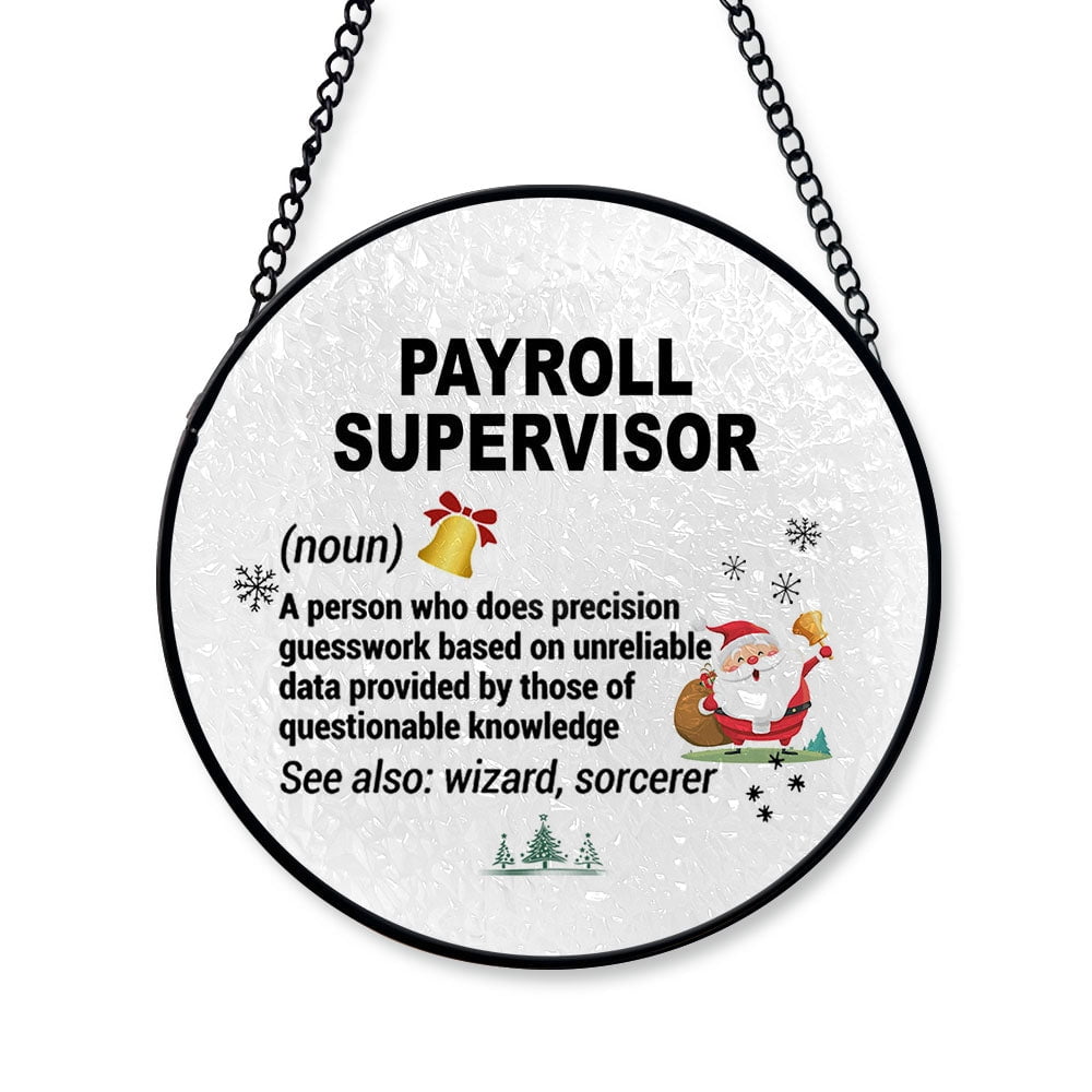 2025 Payroll Supervisor Stained Glass Window Hanging Christmas 2025 ...