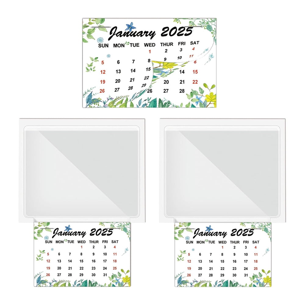 2025 Peel and Stick Calendar Stickers Hanging Mini Calendar Card Pocket ...