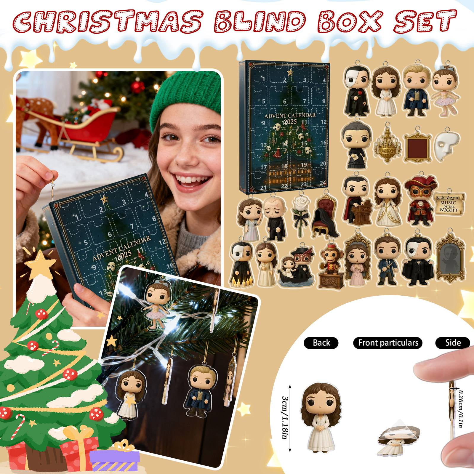 2025 Phantom The Opera Advent Calendar, 24Pcs Collectible Figures ...