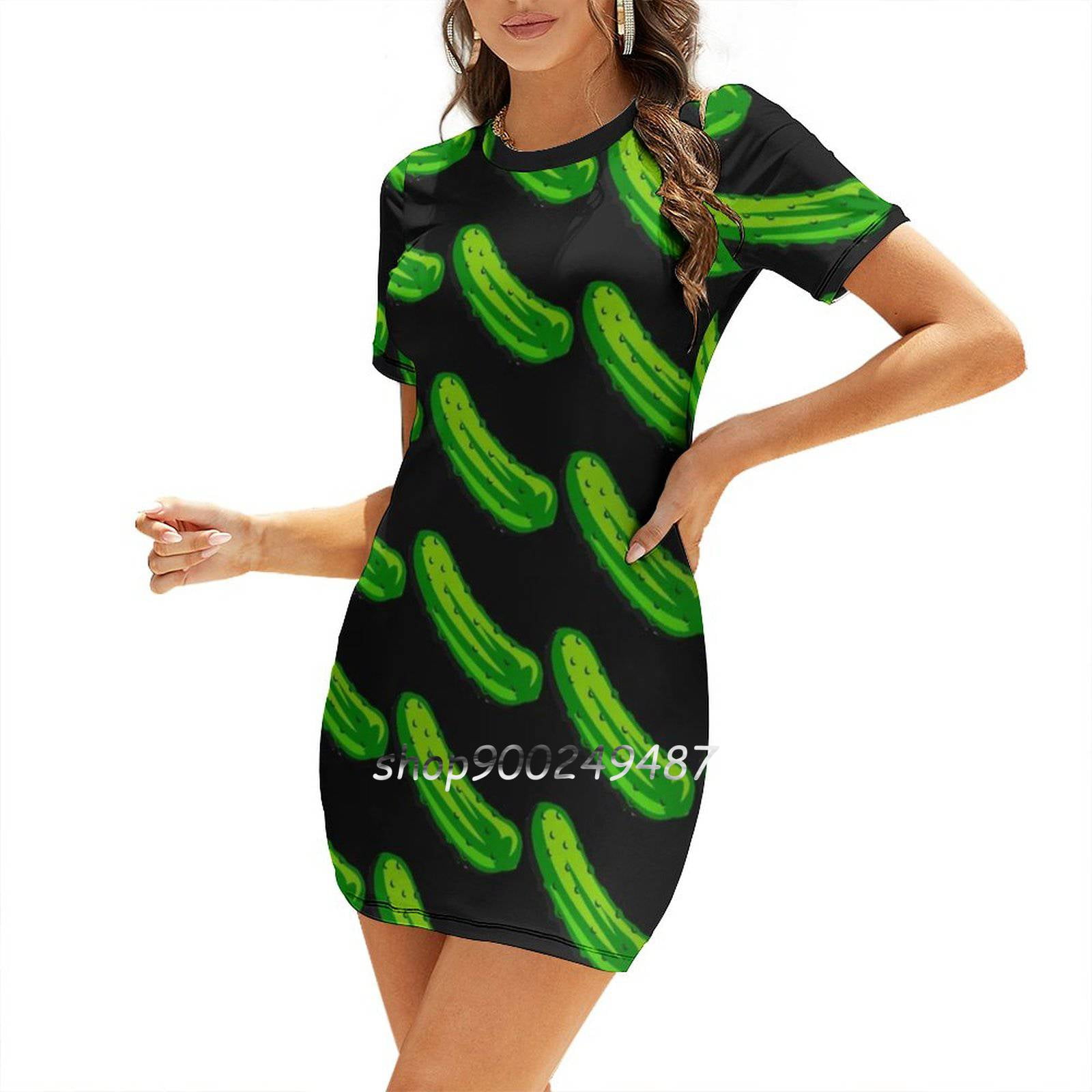 2025 Pickle-Ish Square Neck Dress Cute Loose Print Dresses Elegant ...