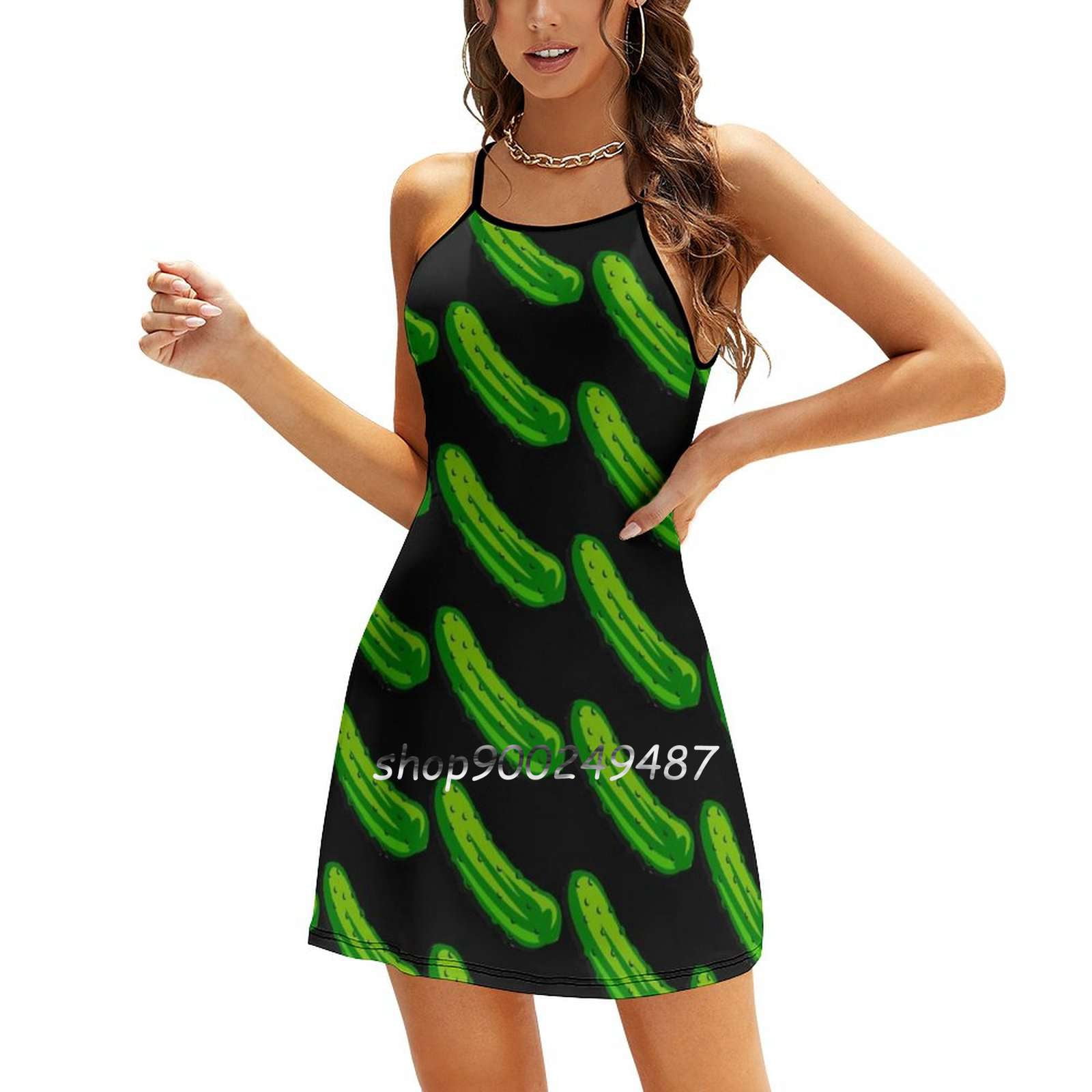 2025 Pickle-Ish Square Neck Dress Cute Loose Print Dresses Elegant ...