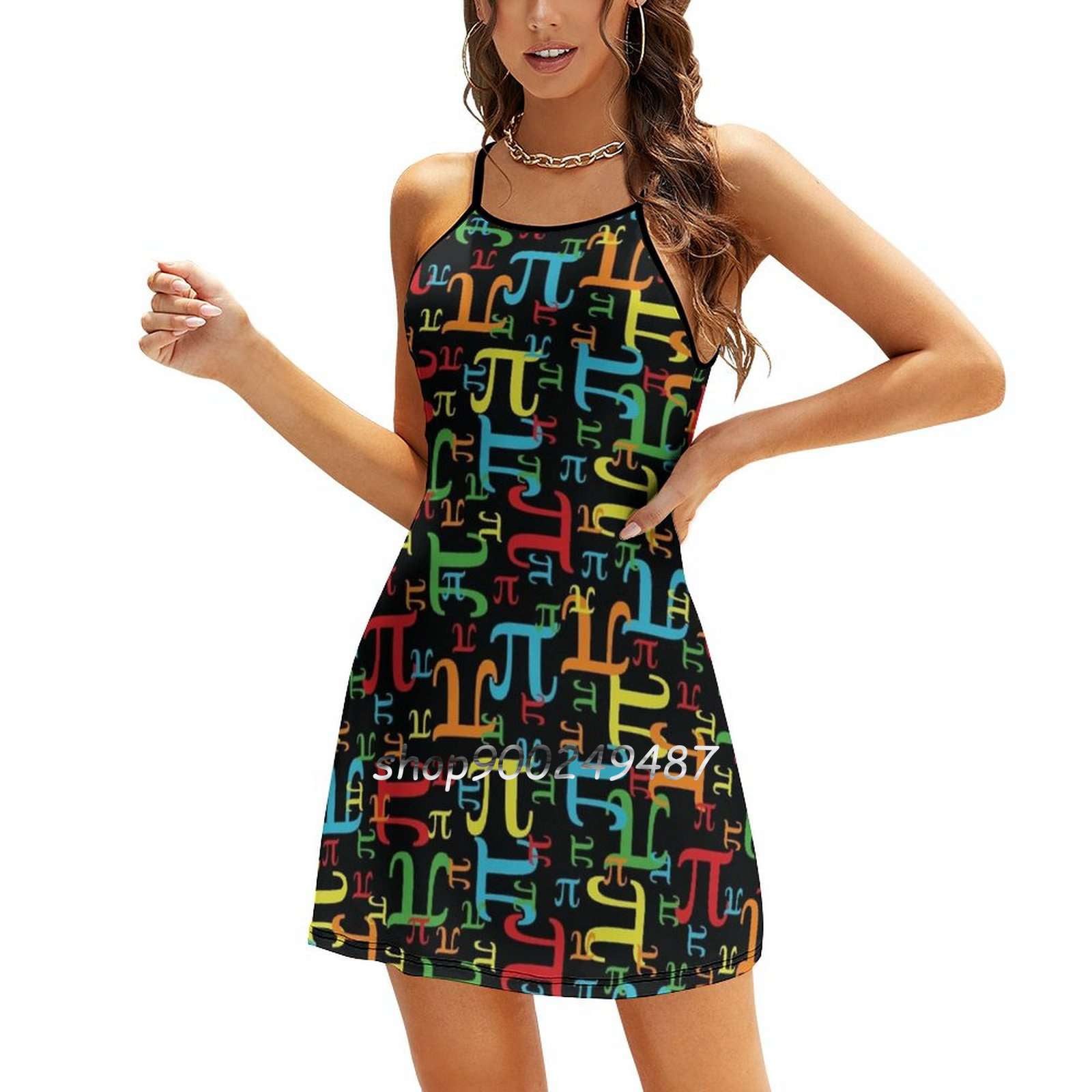 2025 Pieces Of Pi ( Dark Neon ) Square Neck Dress New Plus Size Elegant ...