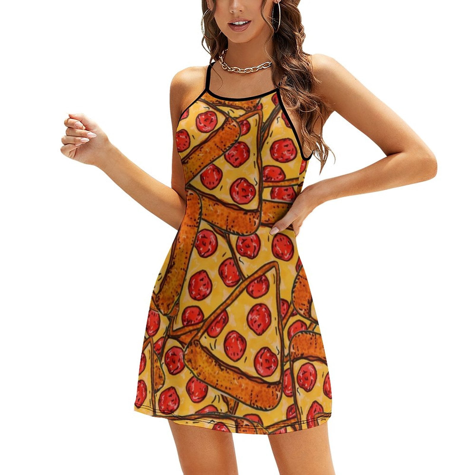 2025 Pizza Pizza Pizza! Evening Party Dresses Midi Dress Female Sweet ...