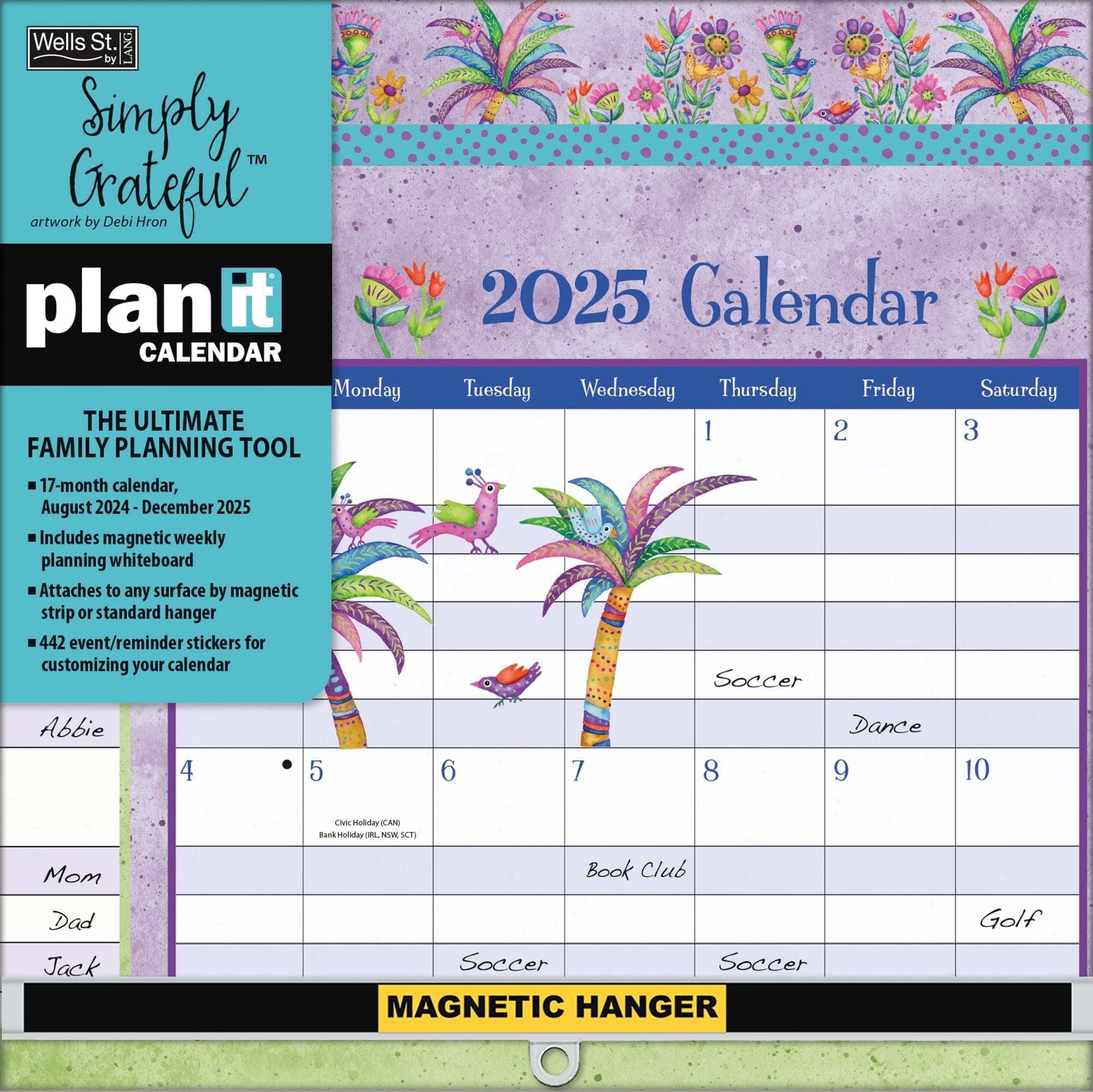 2025 Plan-It Wall Calendar-Simply Grateful (12" x 12") - Walmart.com