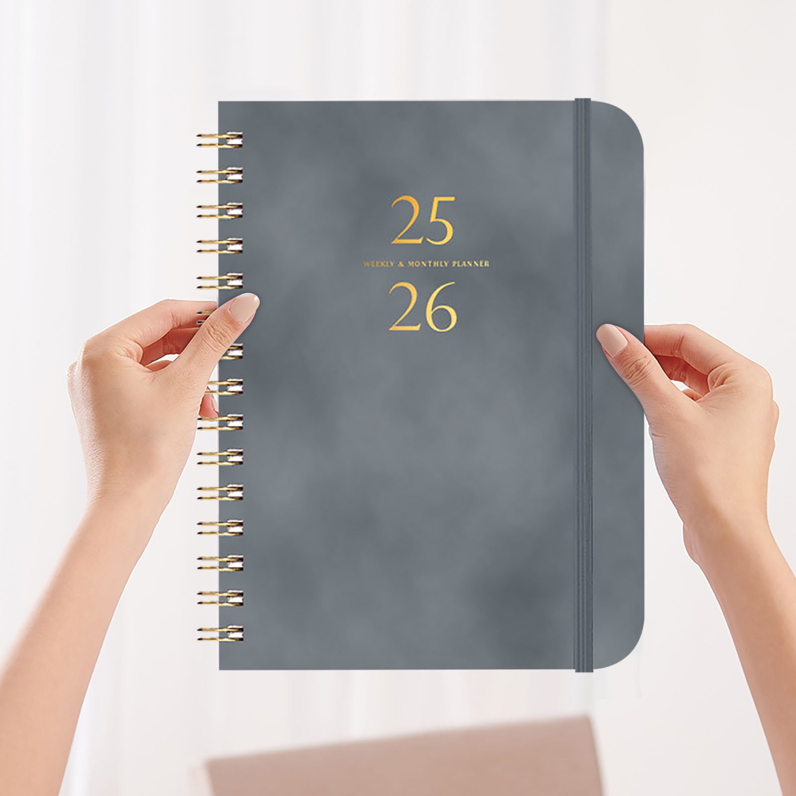 2025 Planner, A5 Coil Bound Notebook with Leather Strap and Goal ...
