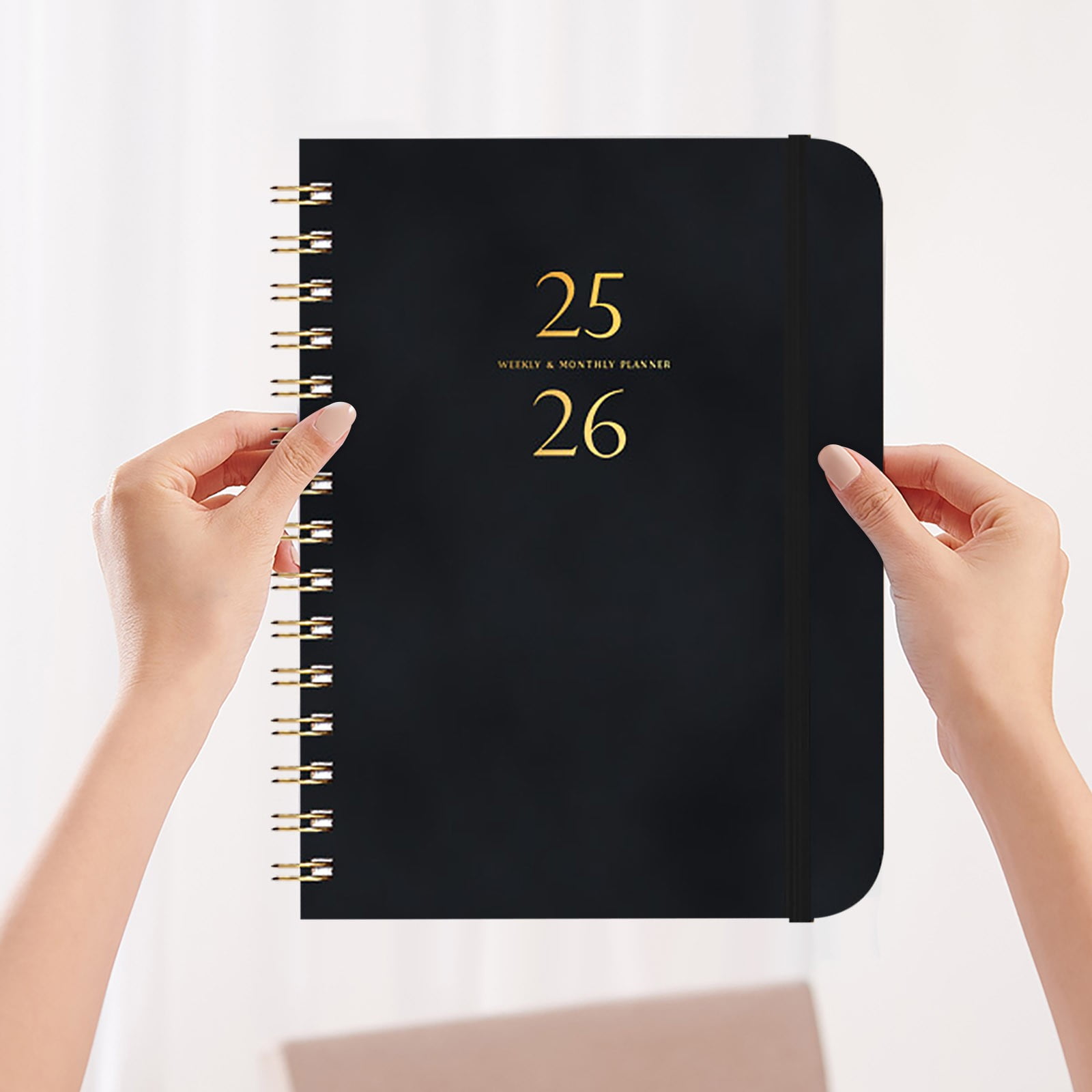 2025 Planner A5 Size - Leather Strap Coil Bound Planner with Self-Discipline Card, Portable ...