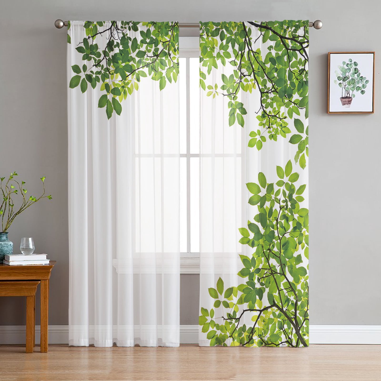 2025 Plant Chiffon Tulle Window for Branches ration Leaves Transparent ...