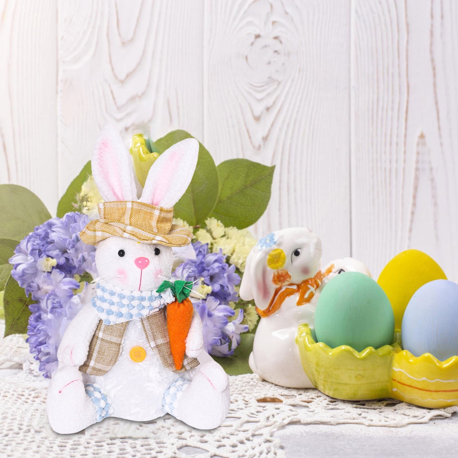 2025 Plush Easter Bunny, 11" Handmade Huggable Rabbits Couple, Easter ...