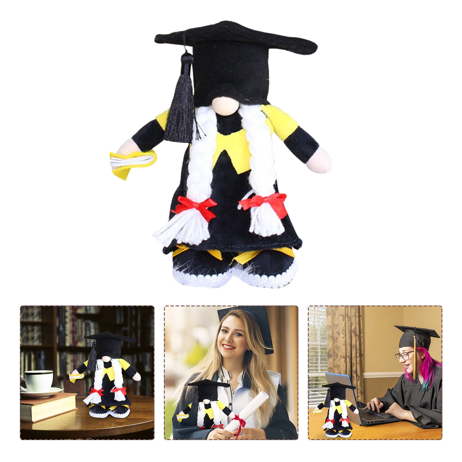 2025 Plush Graduation Gnome Decor Adorable Teacher Gnome with Doctoral ...