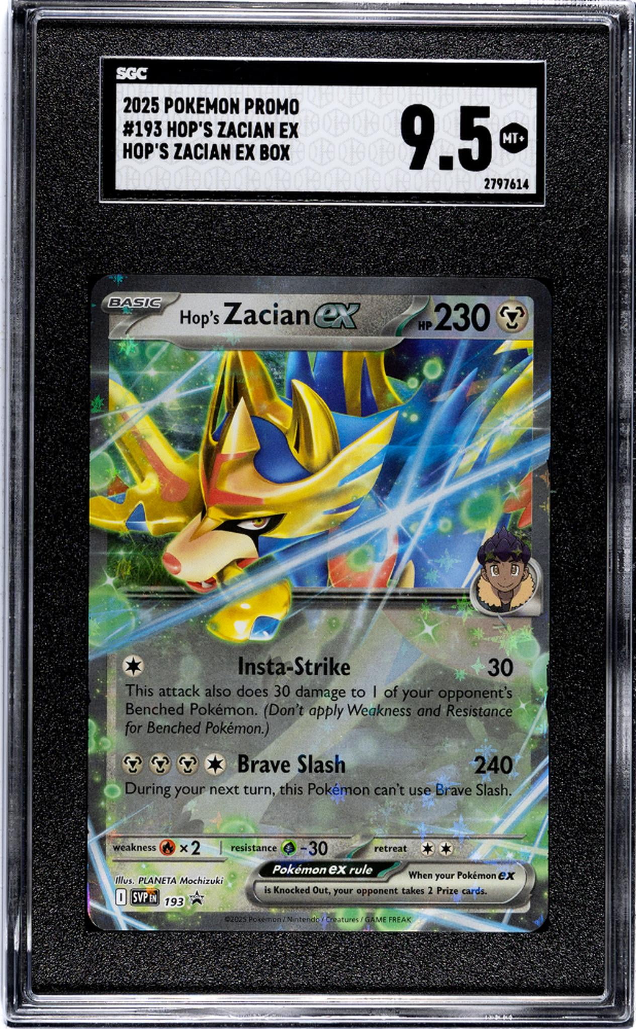 2025 Pokémon Promo Hop's Zacian EX #193 Holo SGC 9.5 - Walmart.com