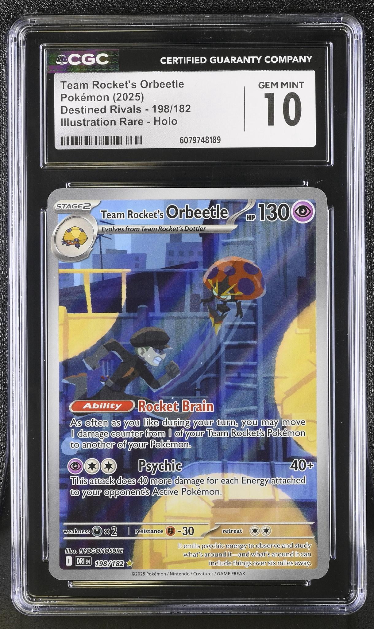 2025 Pokemon #198/182 Team Rocket's Orbeetle Destined Rivals CGC 10 ...
