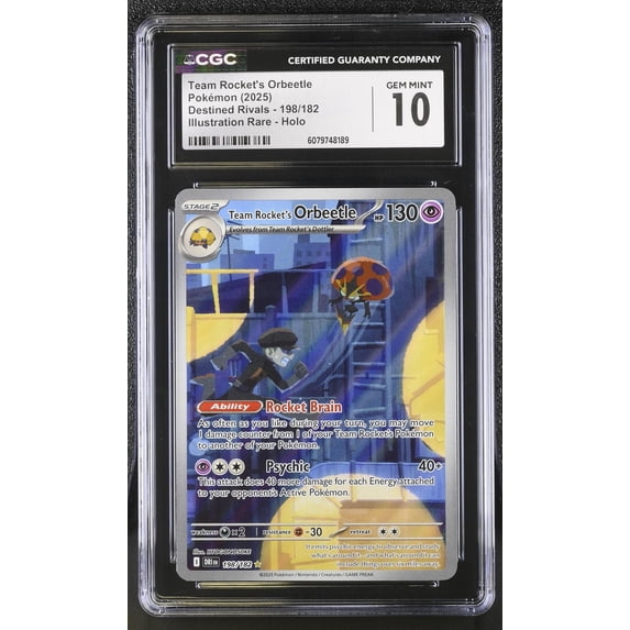 2025 Pokemon #198/182 Team Rocket's Orbeetle Destined Rivals CGC 10 ...