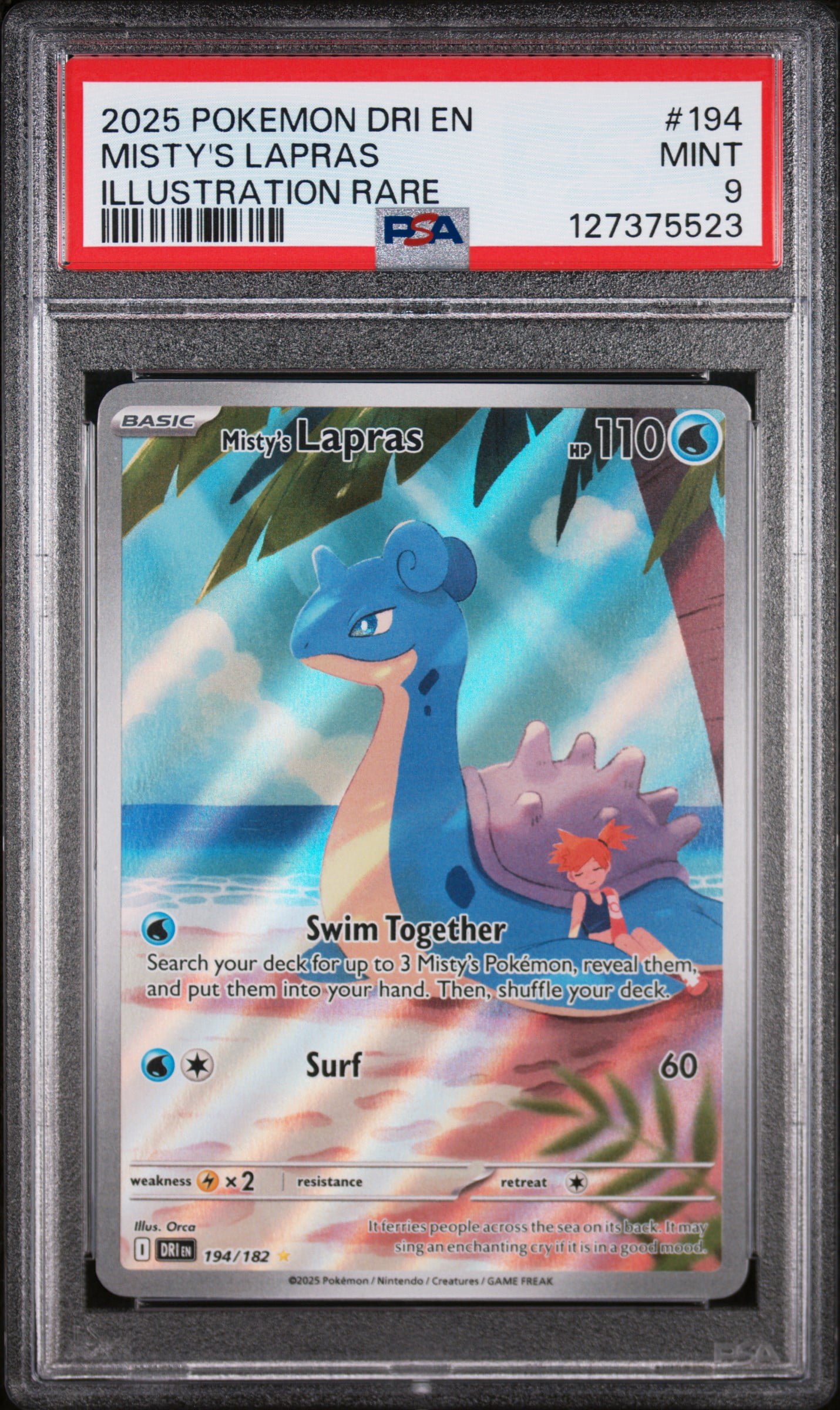 2025 Pokemon Destined Rivals Illustration Rare Misty's Lapras #194 PSA ...