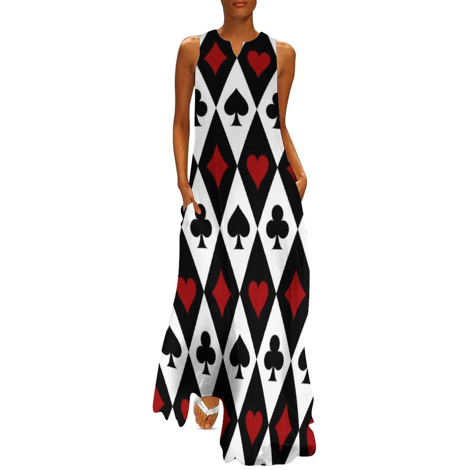 2025 Poker Card Dress Hearts s Clubs Spades Vintage Maxi Dress Street ...