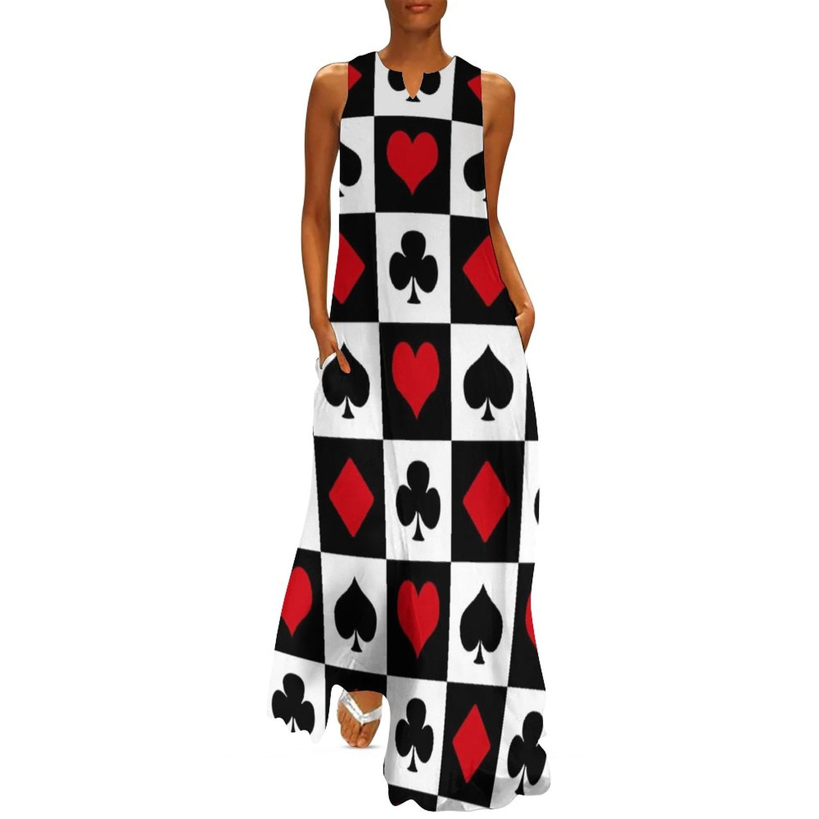 2025 Poker Card Dress Hearts s Clubs Spades Vintage Maxi Dress Street ...
