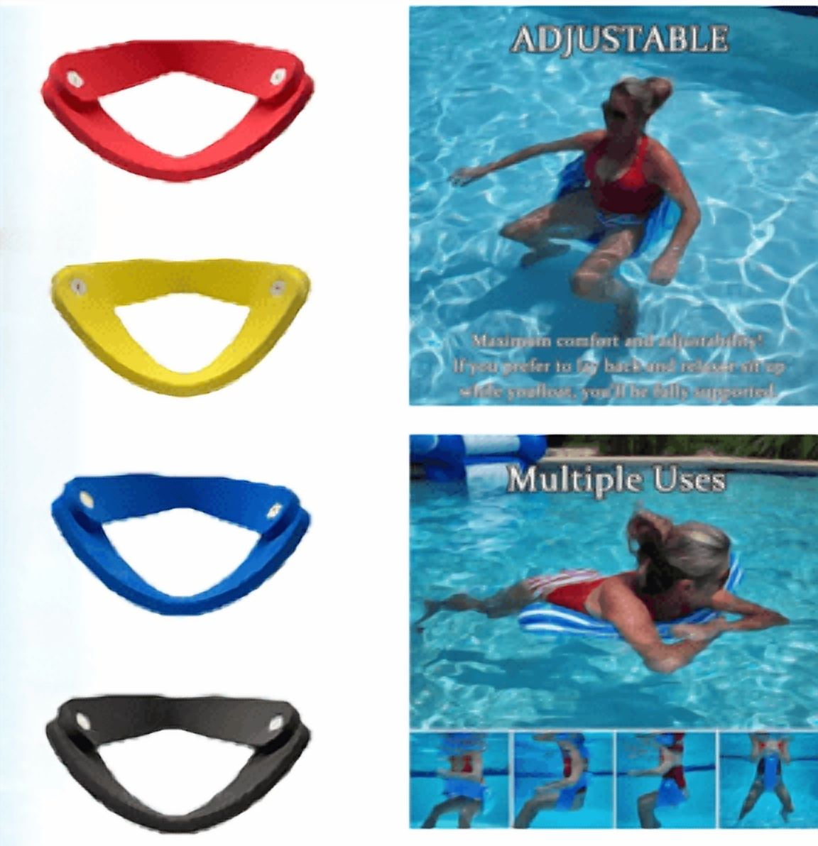 2025 Pool Float, Grandfloats Float-N-Fold Water Chair, Water Recliner 3 ...