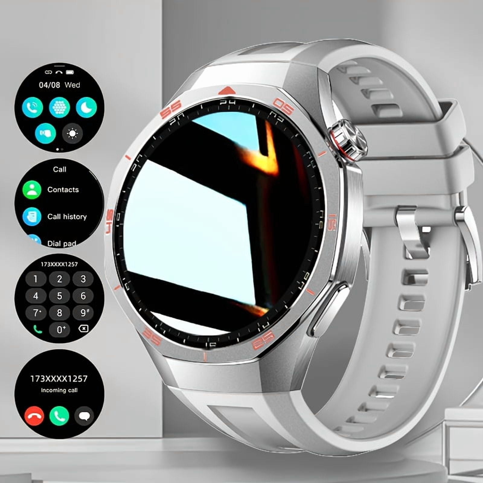 2025 Popular Round Smartwatch: Metal Casing, Ceramic Base, 2.01" Large ...