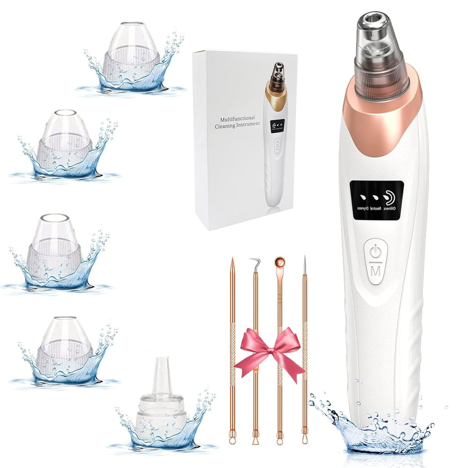 2025 Pore Vacuum, USB Rechargeable Blackhead Remover Vacuum,3 Levels ...