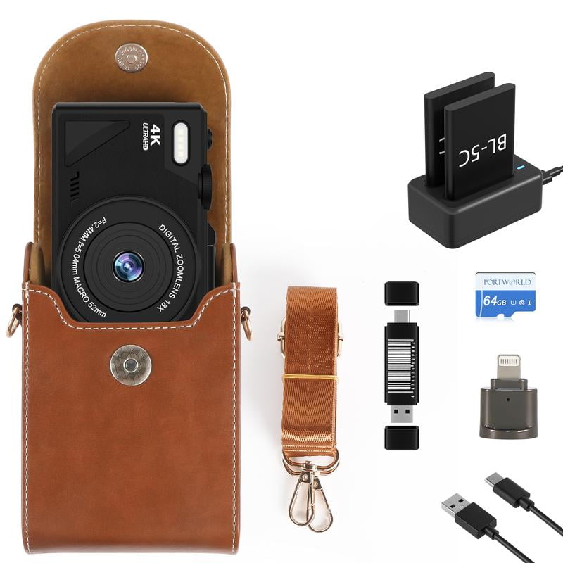 2025 Portable vintage camera digital camera 4k,180°digital camera with ...