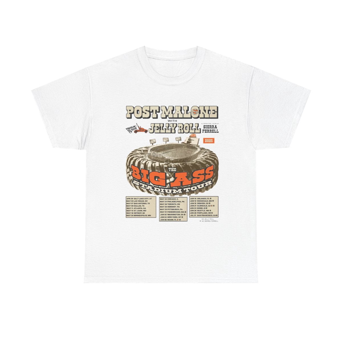 2025 Post Malone The Big Ass Stadium Tour T-shirt - Walmart.com