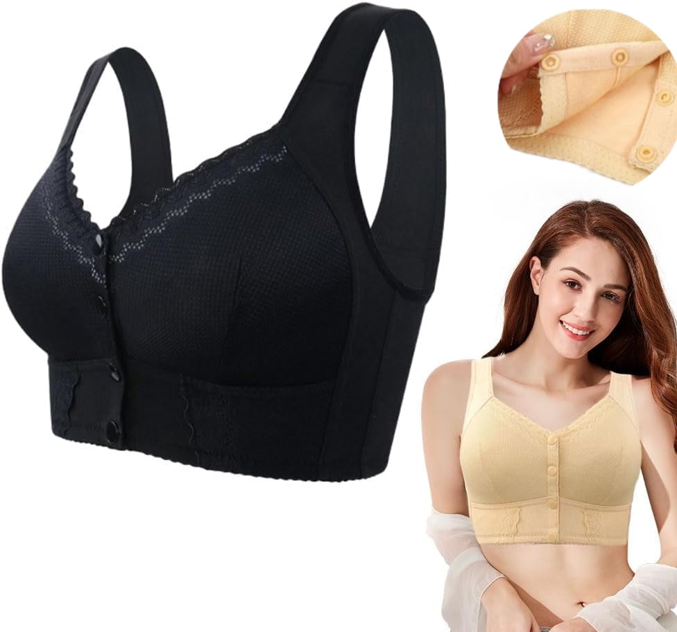 2025 Premium Moona Bra for Senior, Breathable Front Closure Bra for Elderly Women Seniors ...