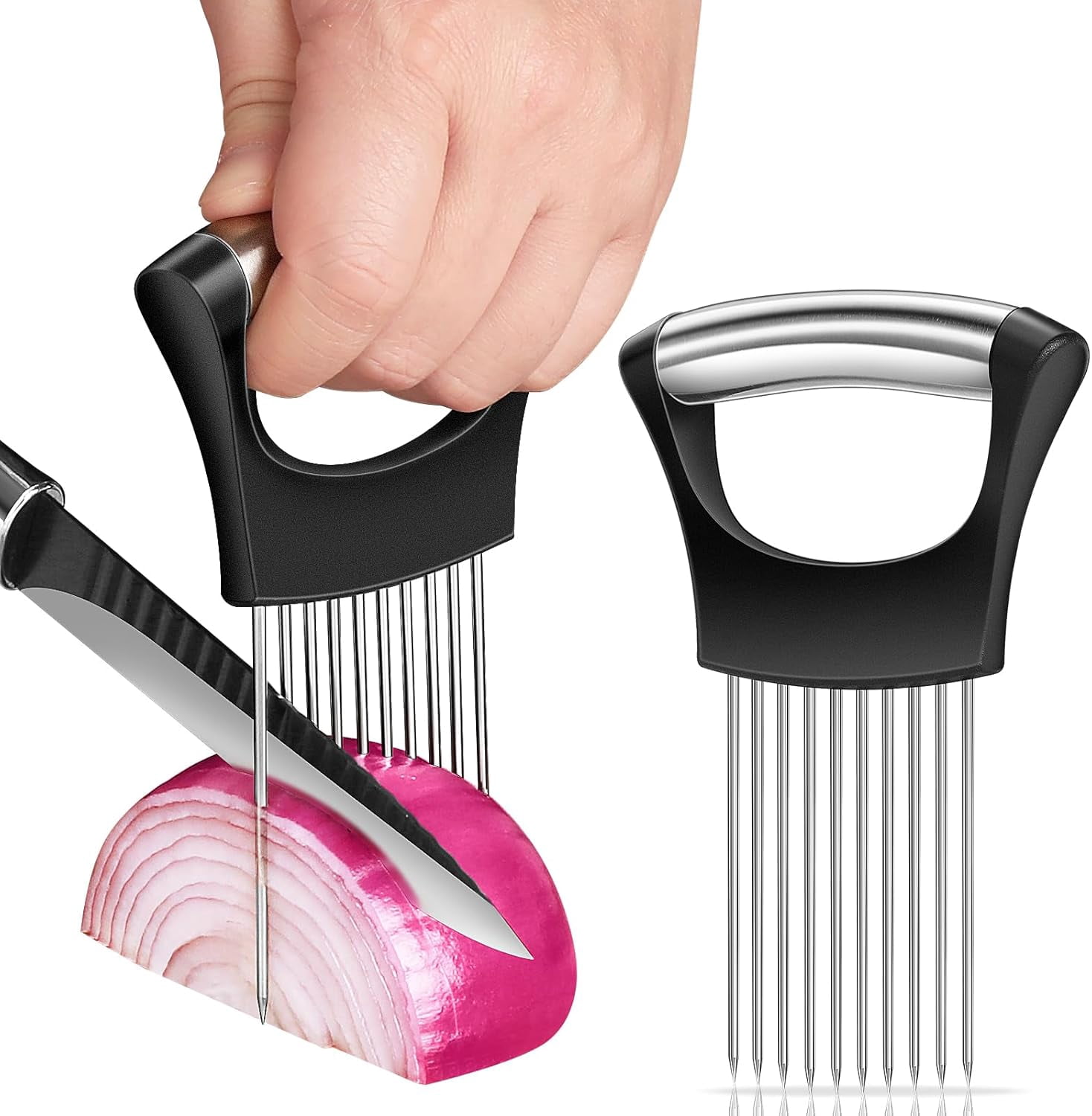 2025 Premium Onion Slicer, Stainless Steel Onion Holder for Slicing ...