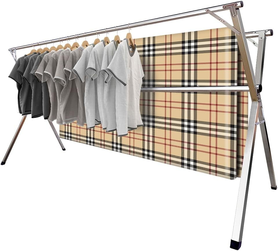2025 Premium Stainless Steel Clothes Drying Racks, 94.5in Foldable and ...
