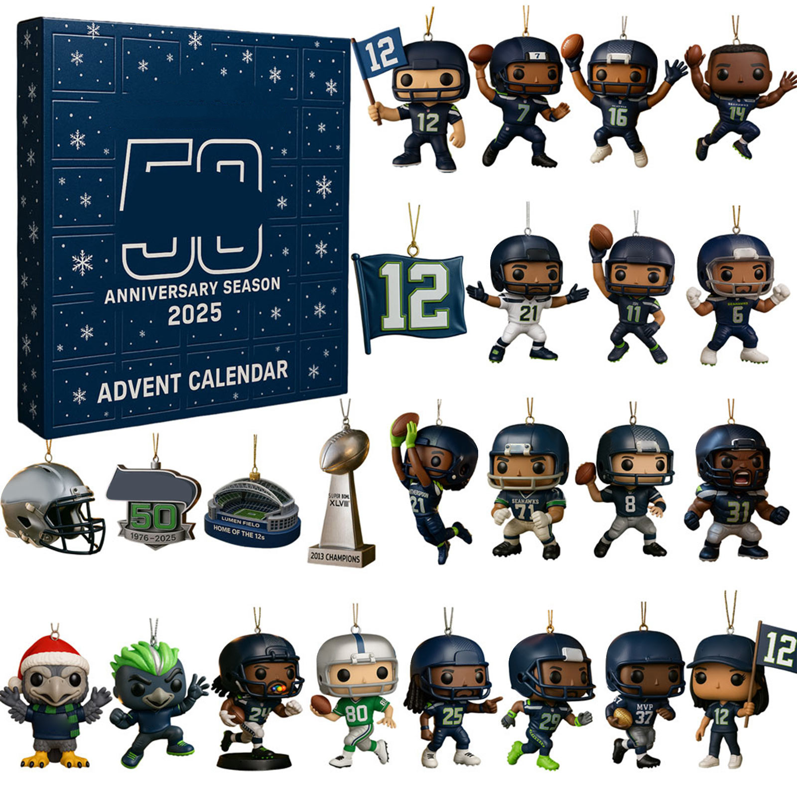 2025 Football Themed Christmas Advent Calendar, 24 Days Countdown with ...