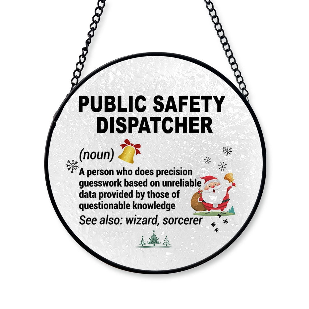 2025 Public Safety Dispatcher Stained Glass Window Hanging Christmas ...