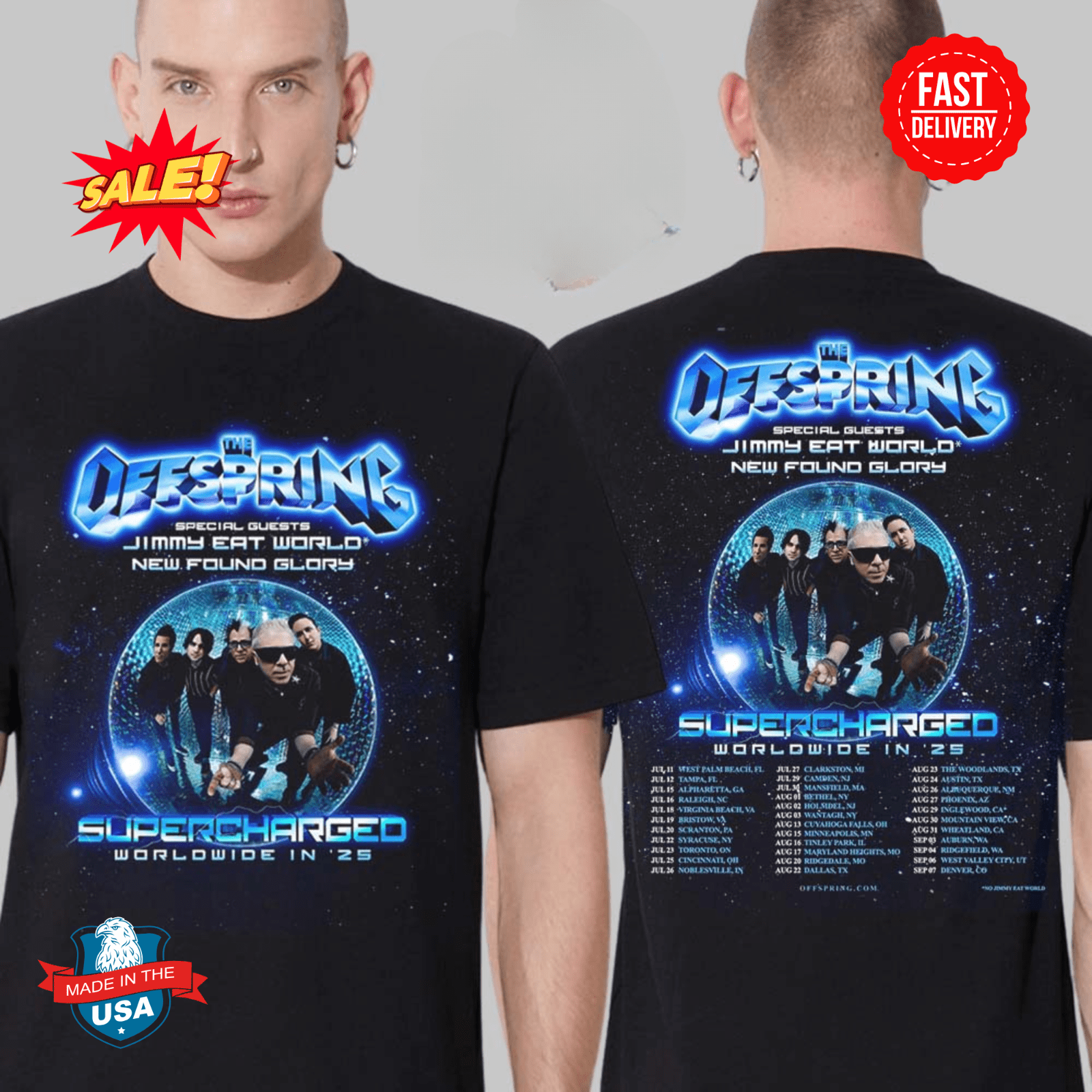 2025 Punk Rock Global Tour Graphic Tee, Poster Style, Dates Print ...