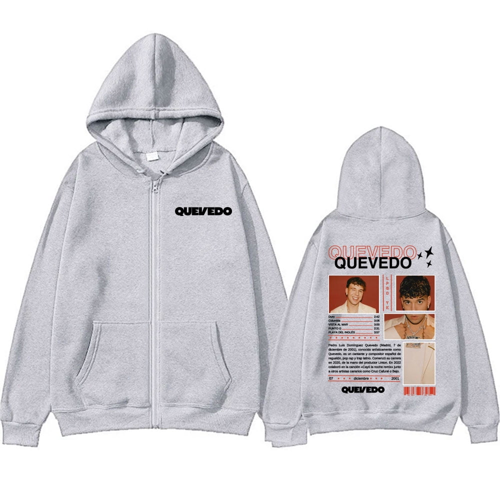 2025 QUEVEDO Rapper Album Tour Zipper Hoodies - Hip Hop Streetwear ...