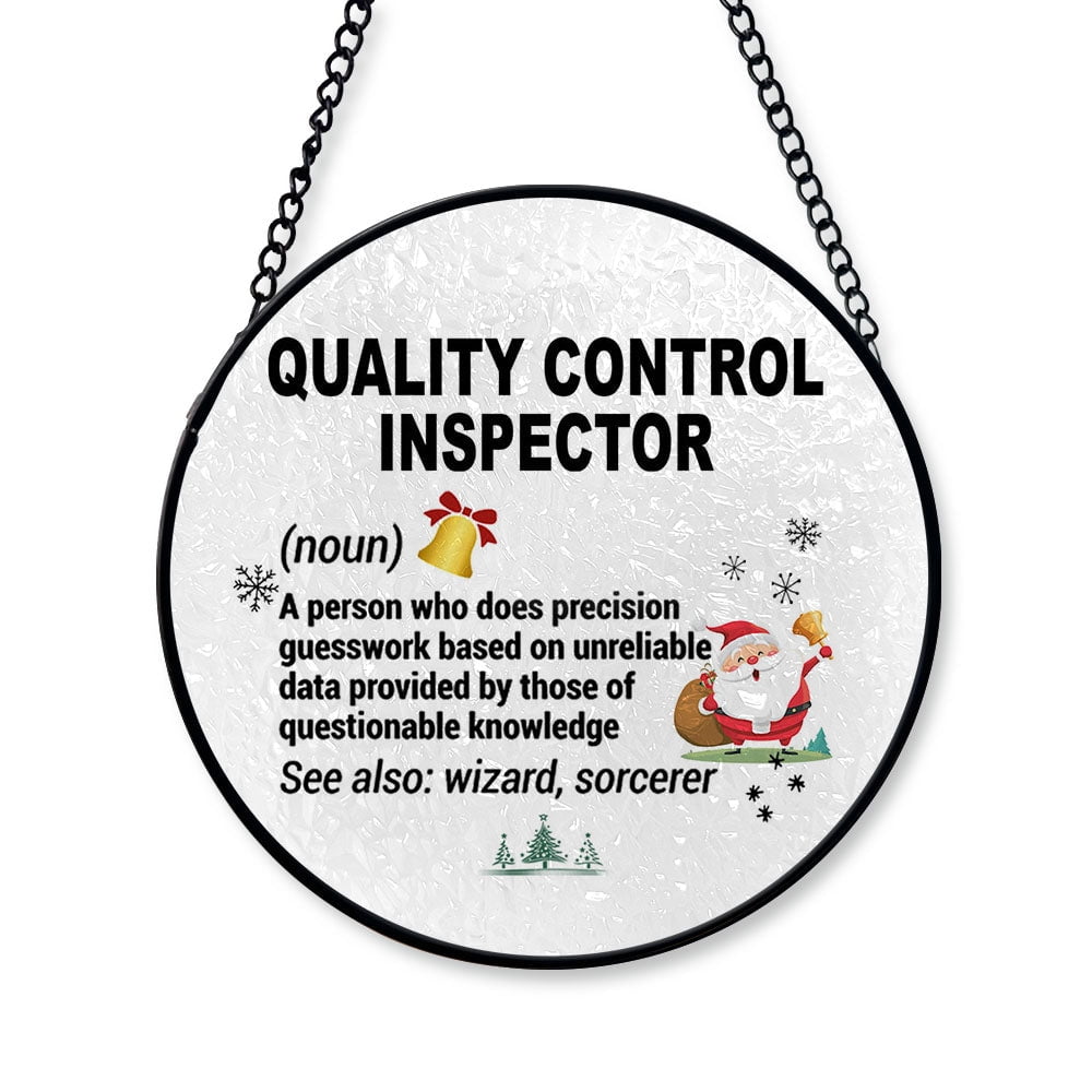 2025 Quality Control Inspector Stained Glass Window Hanging Christmas ...