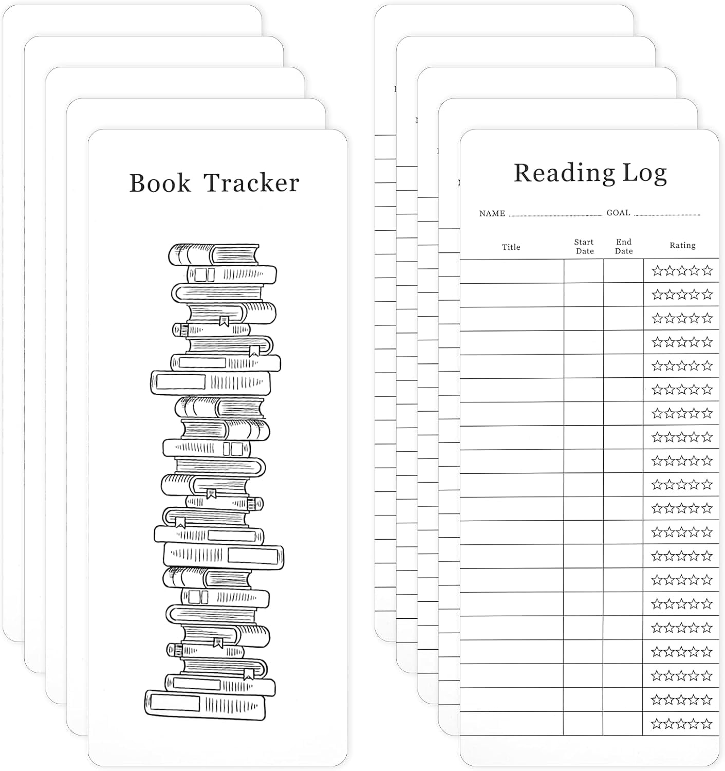 2025 Reading Log Bookmark – 15 Pcs Double-Sided Library Bookmarks, Book ...