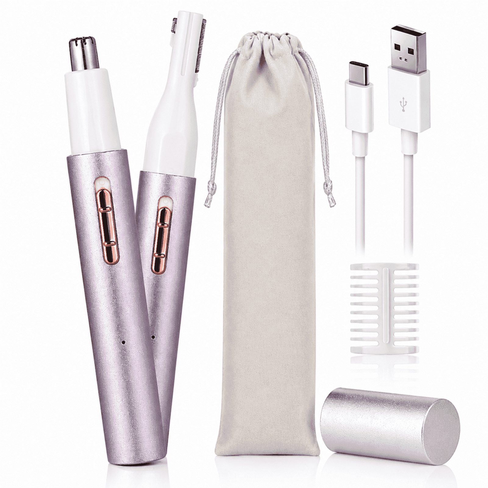 Electric Nose Hair Trimmer for Women Men – Painless Facial and Eyebrow ...