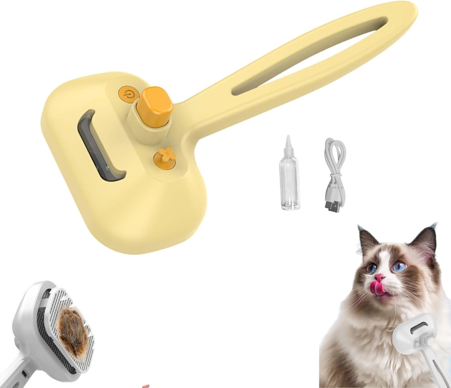 2025 Rechargeable Steam Brush 3 In 1 Cleaning Grooming Tool Stops Dog ...