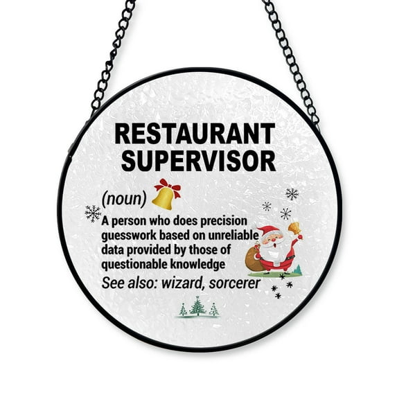 2025 Restaurant Supervisor Stained Glass Window Hanging Christmas 2025 ...