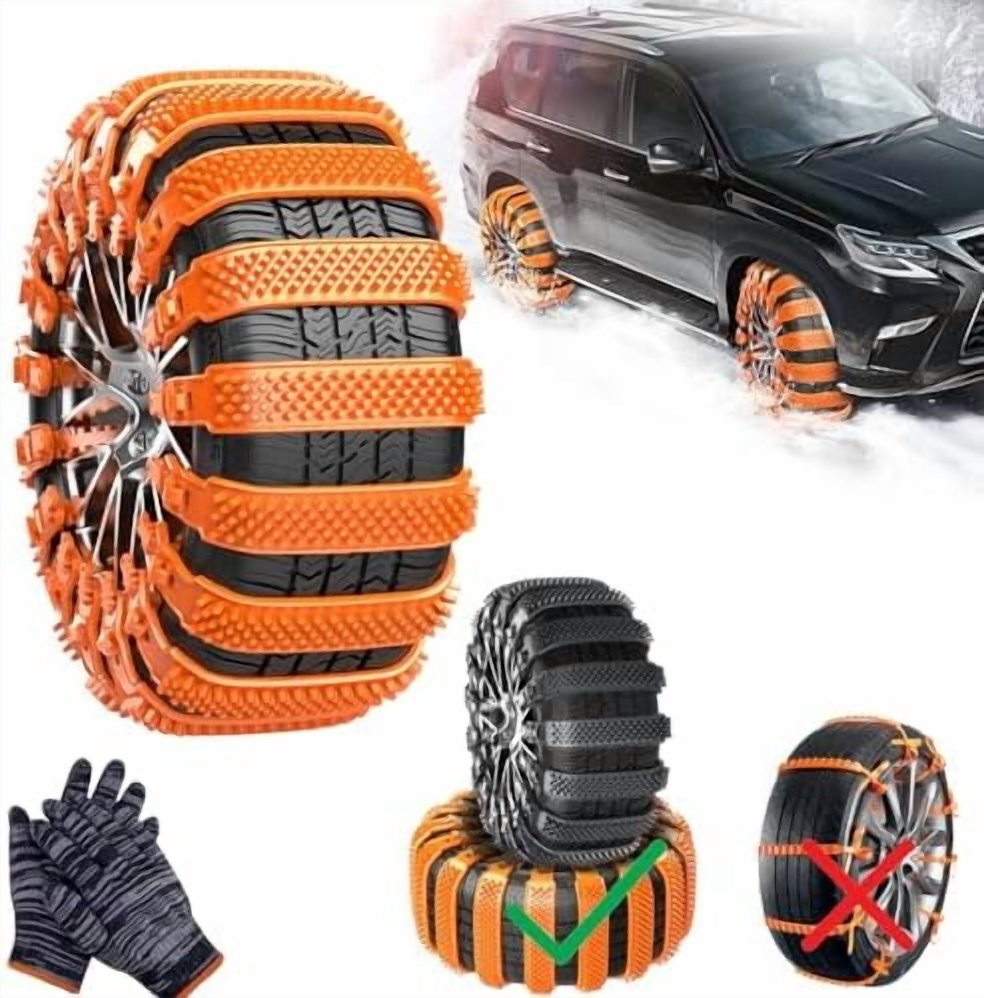 2025 Reusable Anti Snow Chains, Universal Adjustable Non-Slip Zip Tie ...