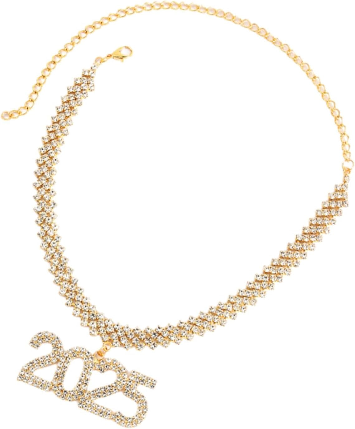 2025 Rhinestone Necklace Women's Choker Chain New Year Jewelry Pendant ...