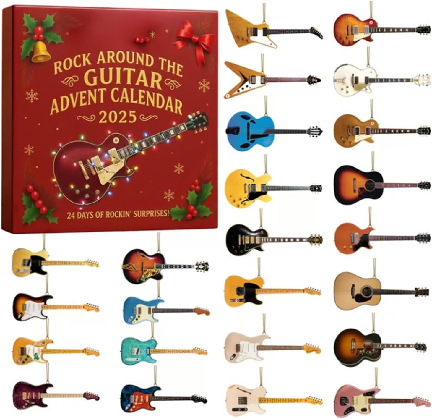 2025 Rock Around the Guitar Advent Calendar, 24 Days Christmas ...