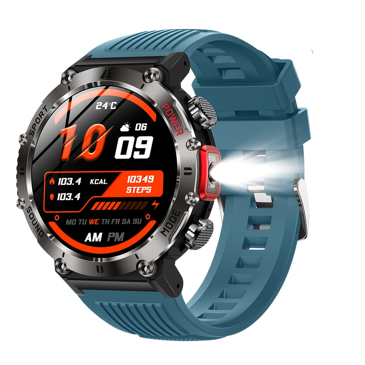 2025 Round Sports Smartwatch, 1.7" Display, 600mAh Battery, BT Call ...