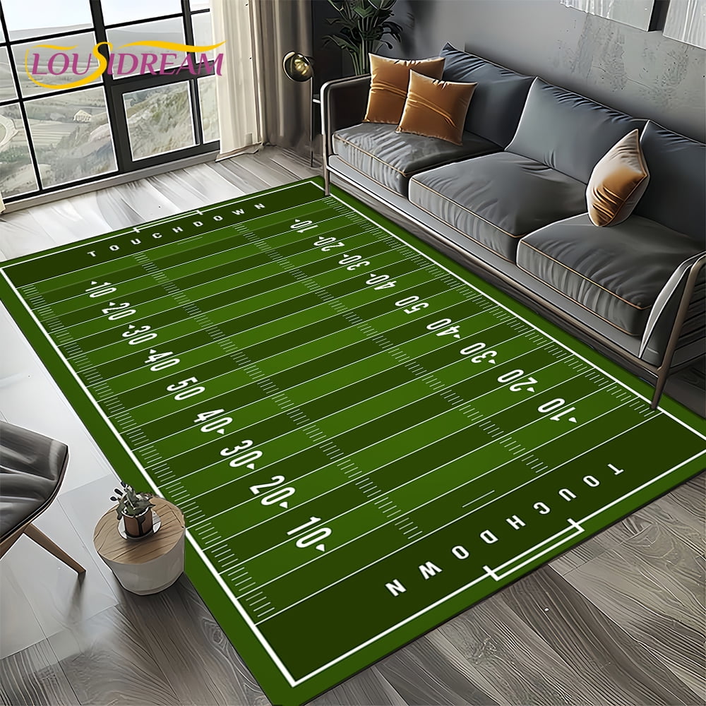 2025 Rugby Field Rugby American Football Cartoon Rug for Living Room ...