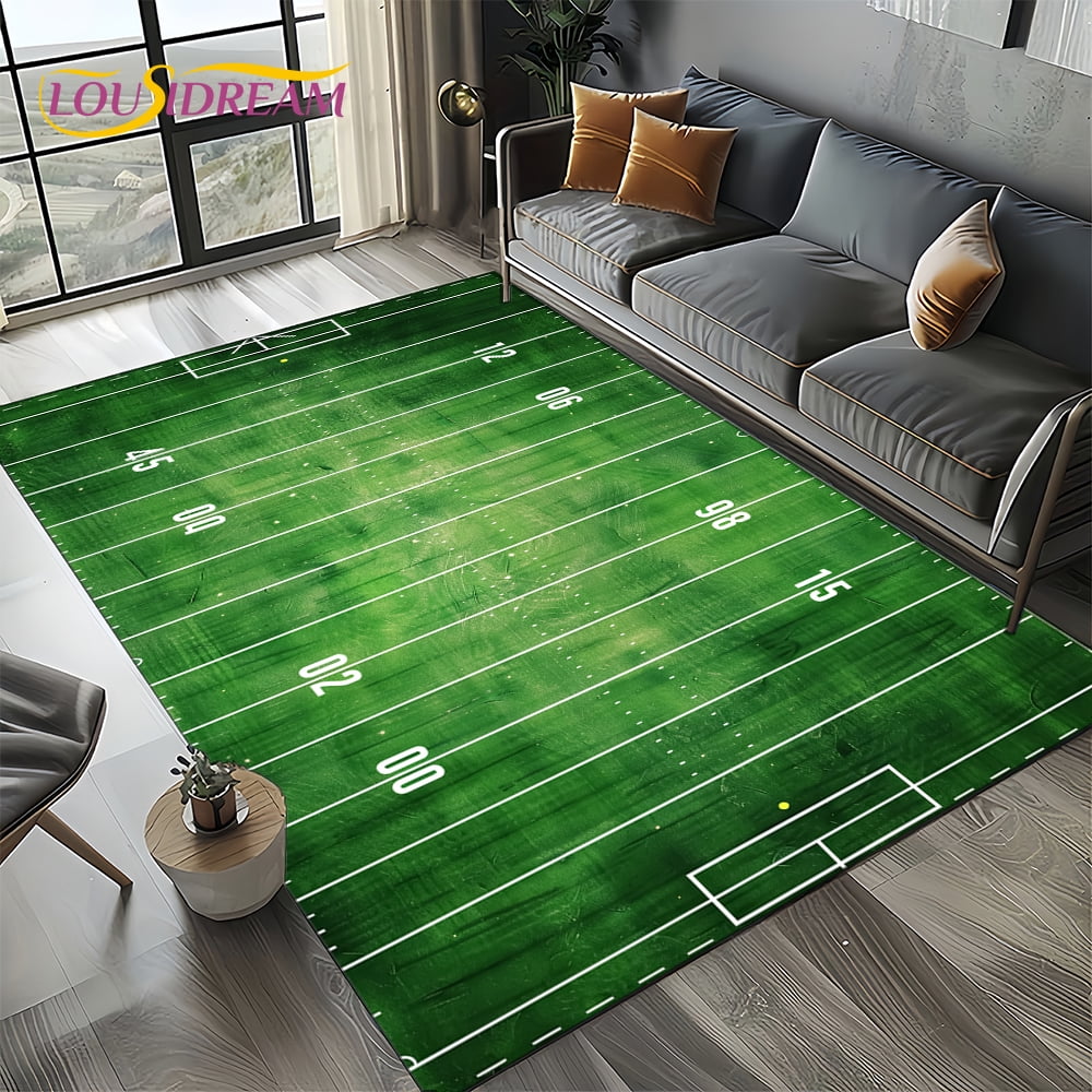 2025 Rugby Field Rugby American Football Cartoon Rug for Living Room ...